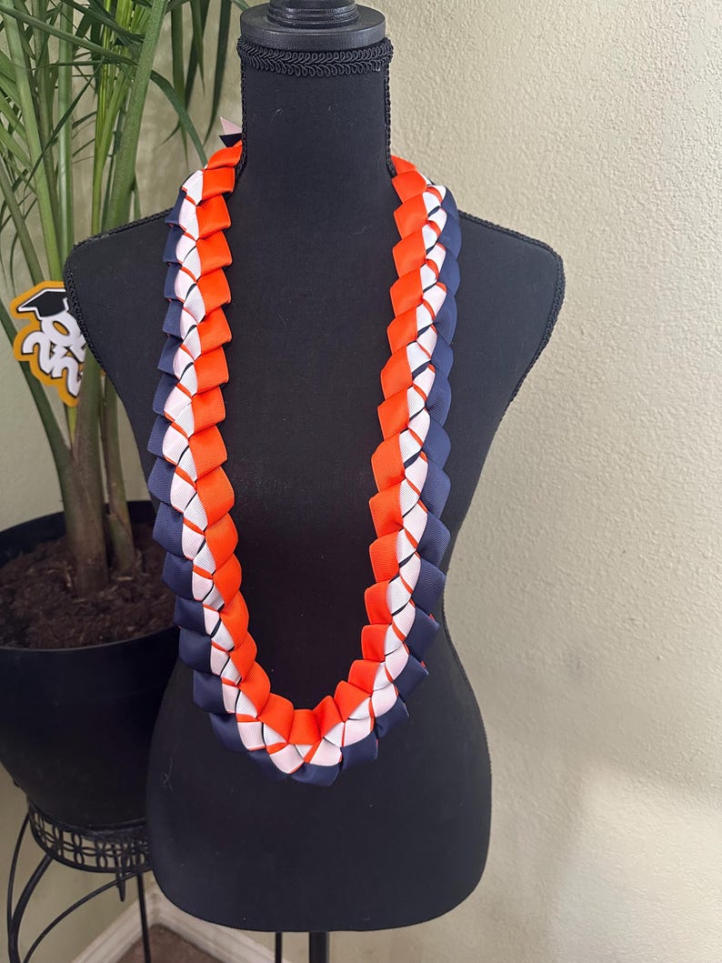 Handmade Ribbon Lei – Custom Graduation Gift - 4 Ribbon, Single Braid ...