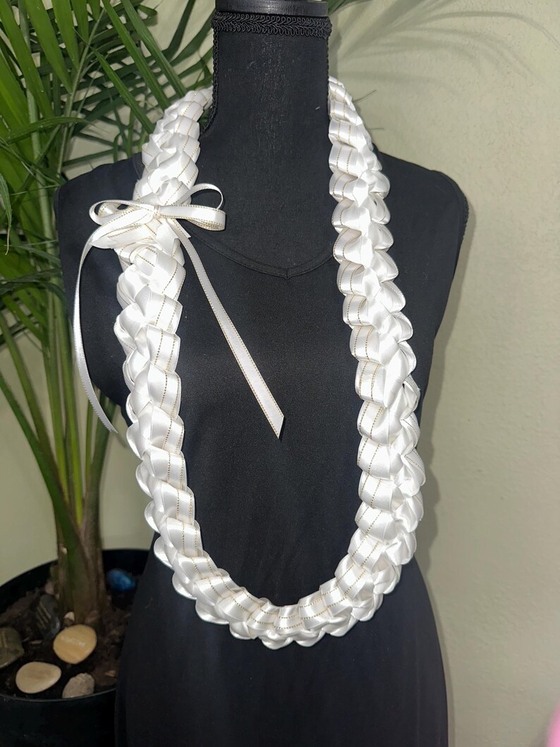 Handmade Ribbon Lei – Custom Graduation Gift - 4 Ribbon, Single Braid ...