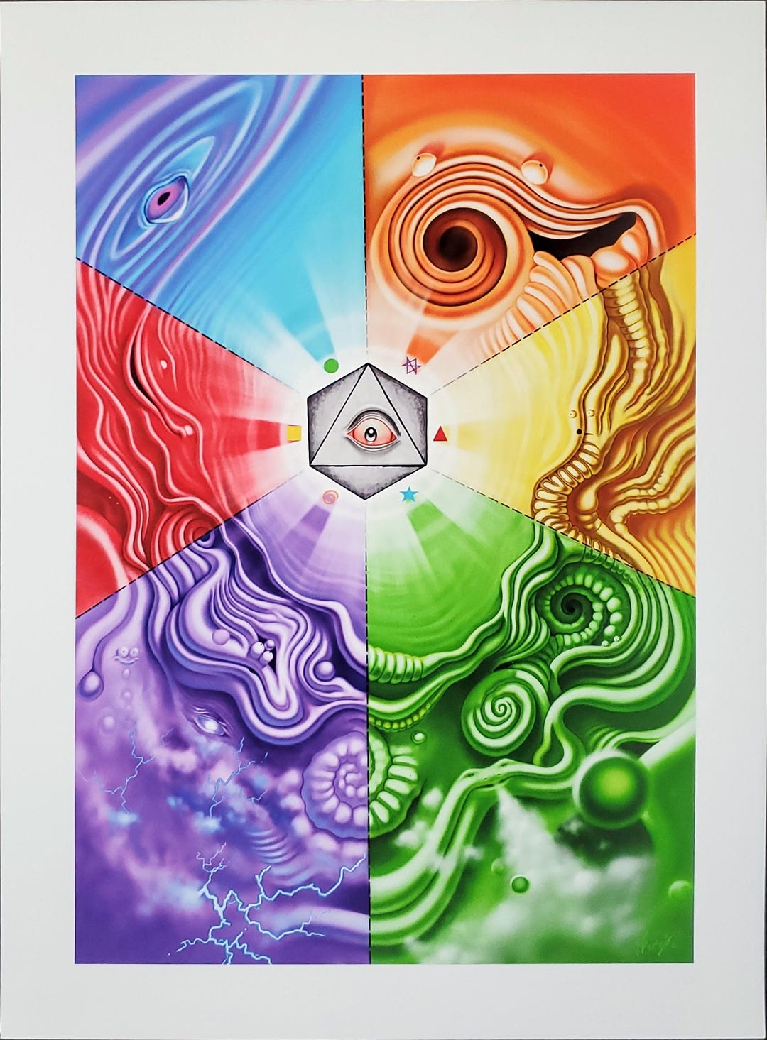 Colorful Surreal Surrealist Symbolism Triangle Eye Bright Wall Digital ...