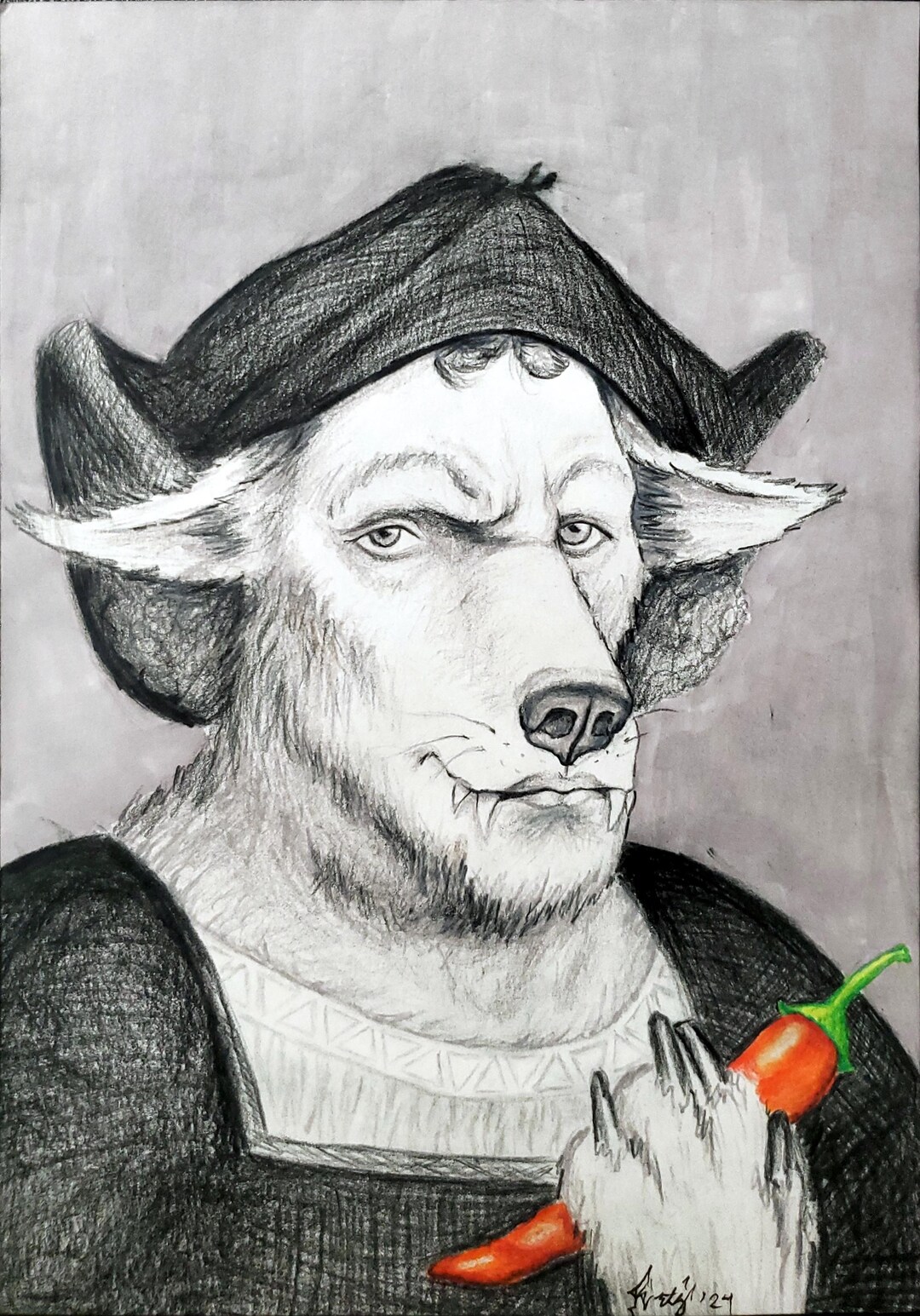 Wolf Man Wolfman Christopher Columbus Black and White Portrait Funny ...