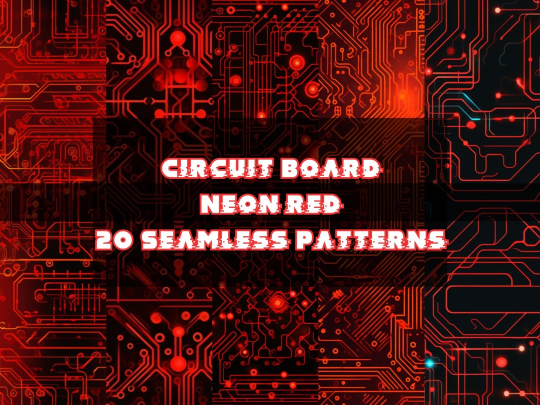 Digital Delight: Red Circuit Board Seamless Pattern for Tech Lovers ...