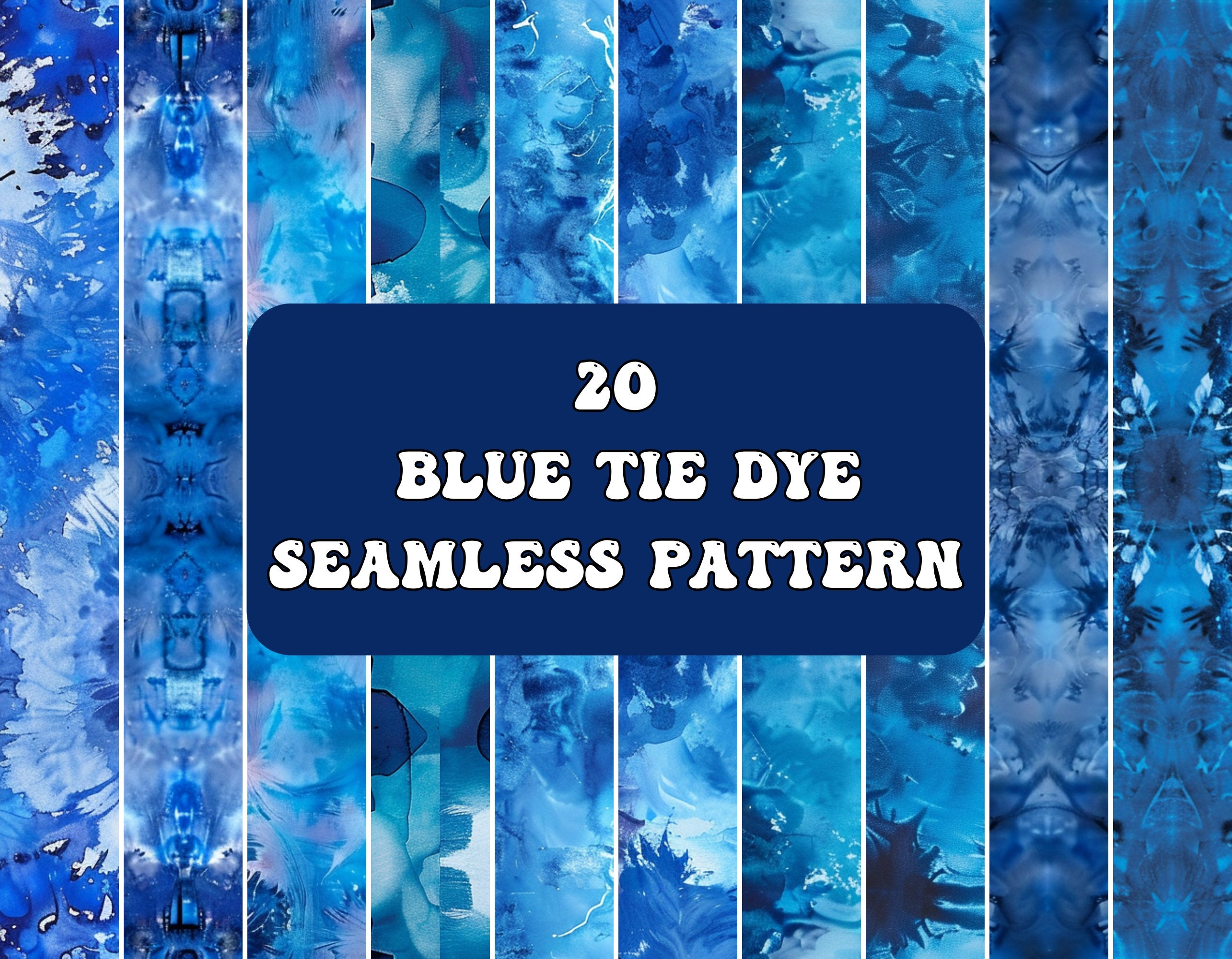 20 Blue Tie Dye Digital Papers | Seamless Blue Tie Dye Patterns | Blue ...