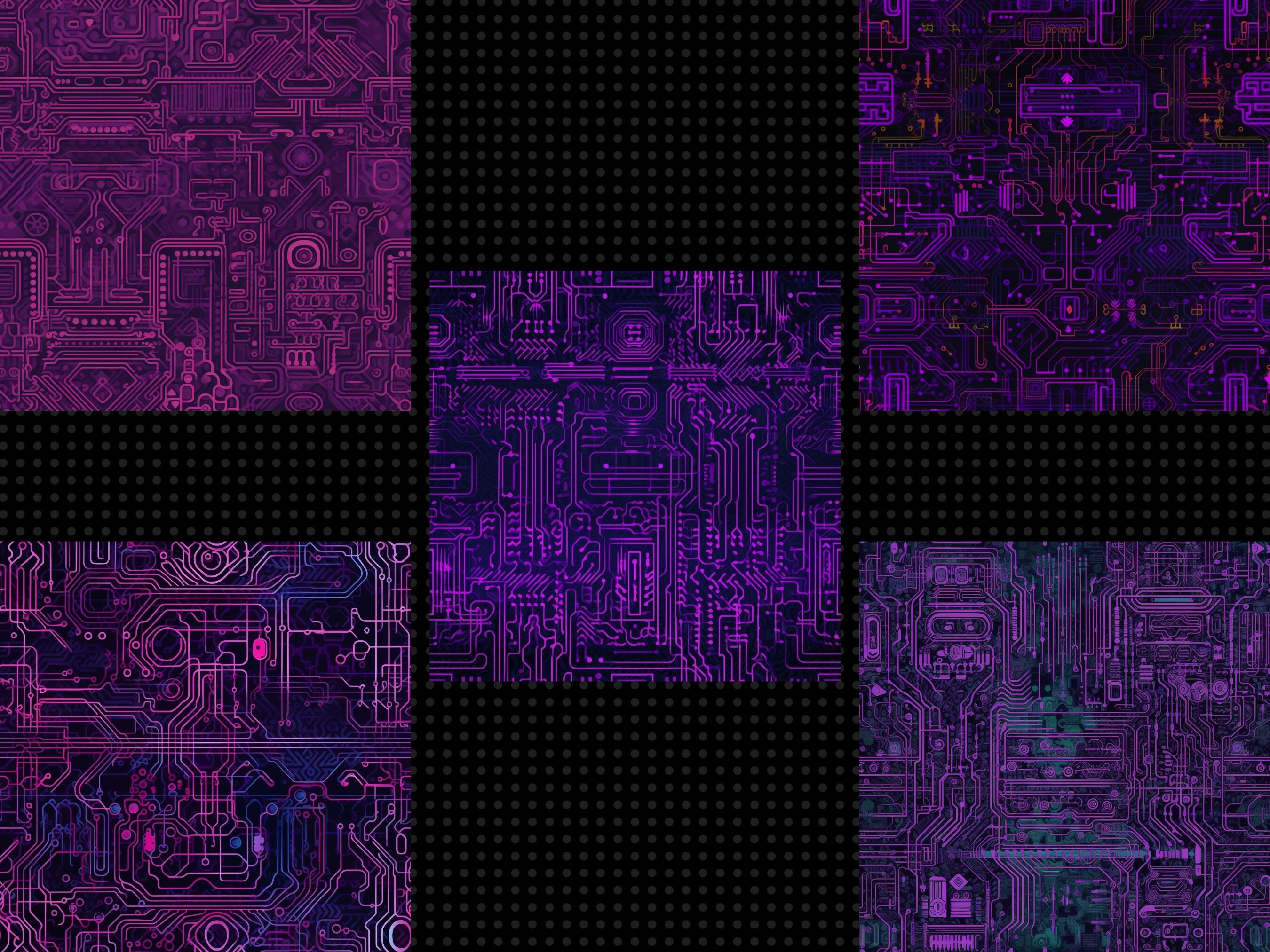 Digital Delight: Neon Purple Circuit Board Seamless Pattern for Tech ...