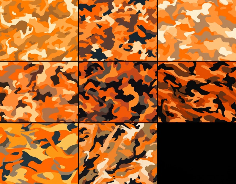 20 Orange Camo Digital Paper | Orange Camo Seamless | Orange Camo ...