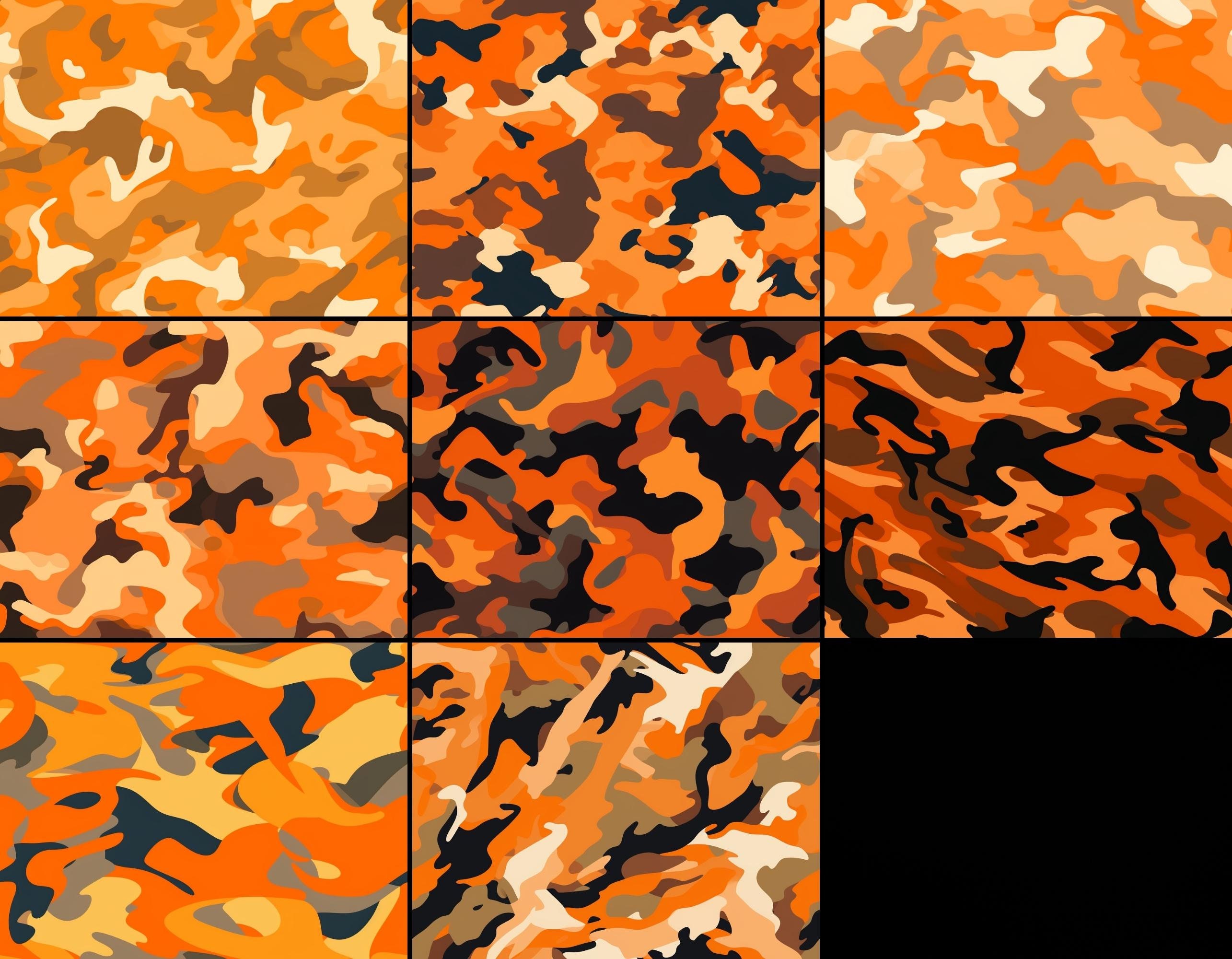 20 Orange Camo Digital Paper | Orange Camo Seamless | Orange Camo ...