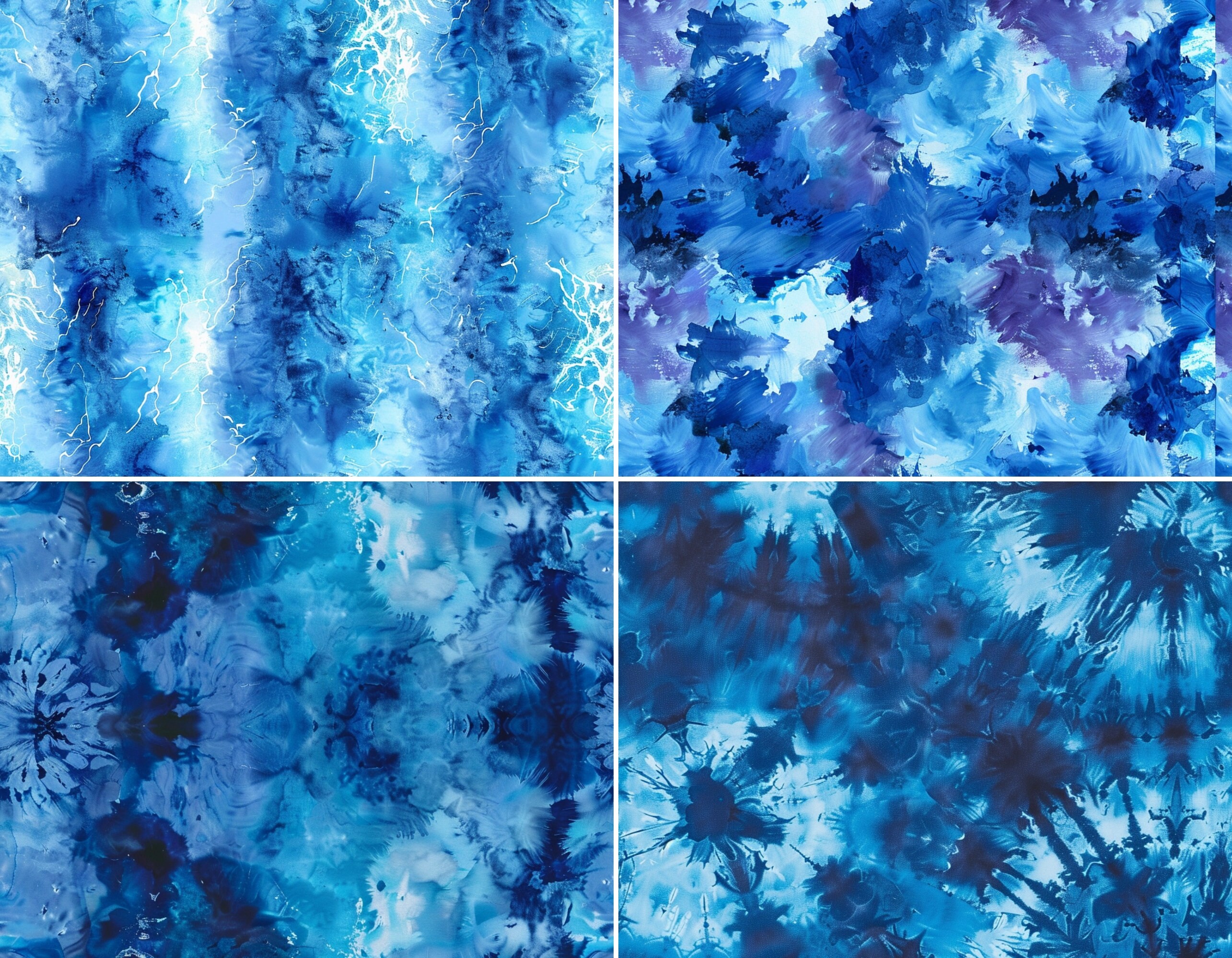 20 Blue Tie Dye Digital Papers | Seamless Blue Tie Dye Patterns | Blue ...