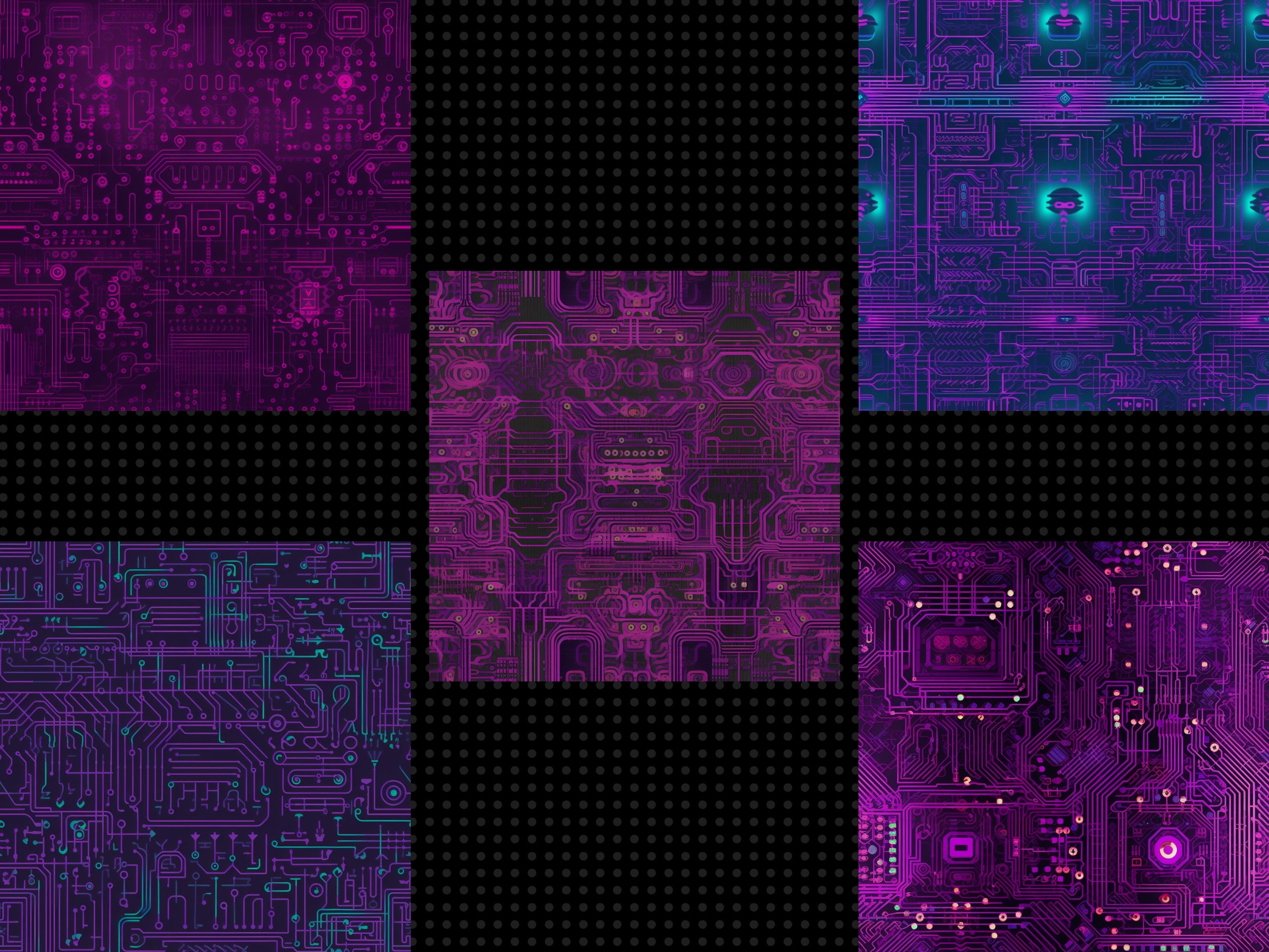 Digital Delight: Neon Purple Circuit Board Seamless Pattern for Tech ...