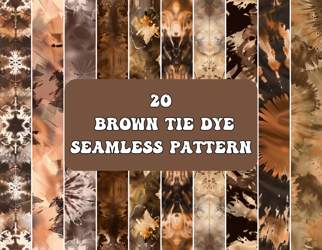 20 Brown Tie Dye Digital Papers: Seamless Craft Textures (instant ...