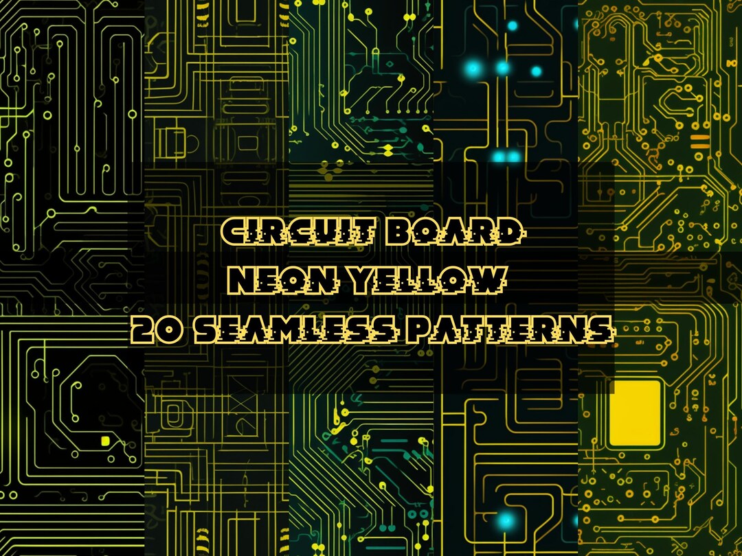 Digital Delight: Yellow Circuit Board Seamless Pattern for Tech Lovers ...