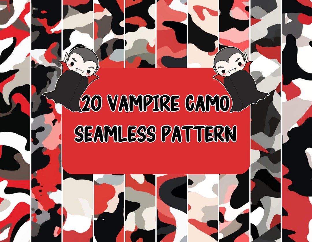 20 Vampire Camo Digital Paper | Vampire Camo Seamless | Vampire Camo ...