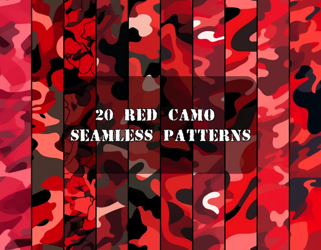 20 Red Camo Digital Paper | Red Camo Seamless | Red Camo Patterns | Red ...