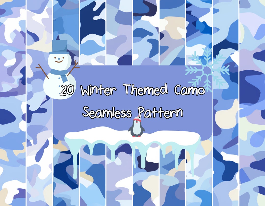 Winter Camo Seamless Patterns: Scrapbook Paper (digital Download) - Etsy