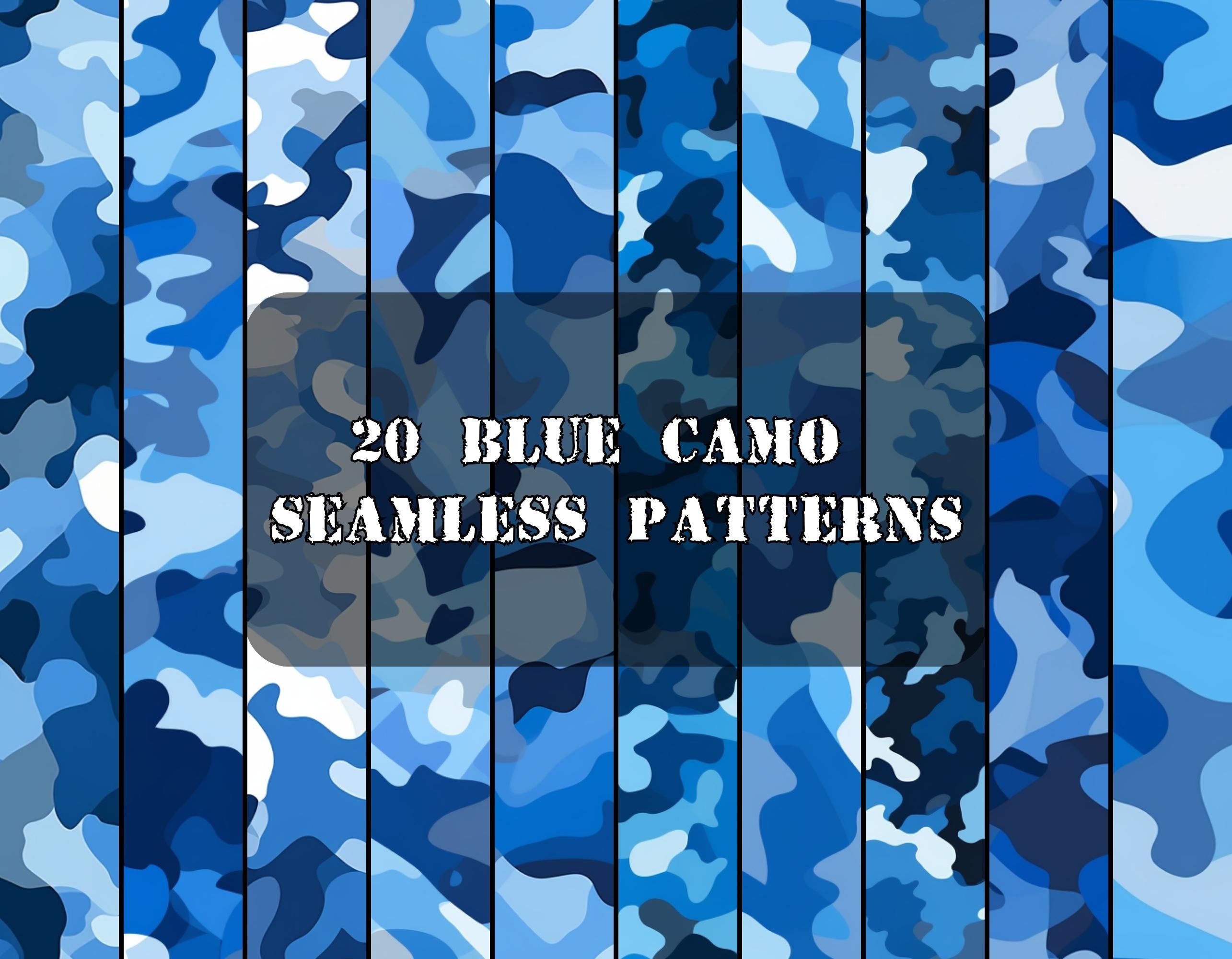 20 Blue Camo Digital Paper | Blue Camo Seamless | Blue Camo Patterns ...