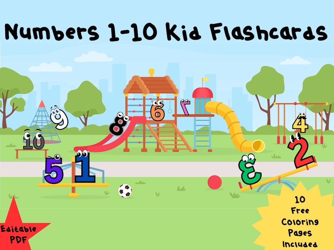 Number Educational Flashcards for Kids Numbers 1-10 Flashcards With ...