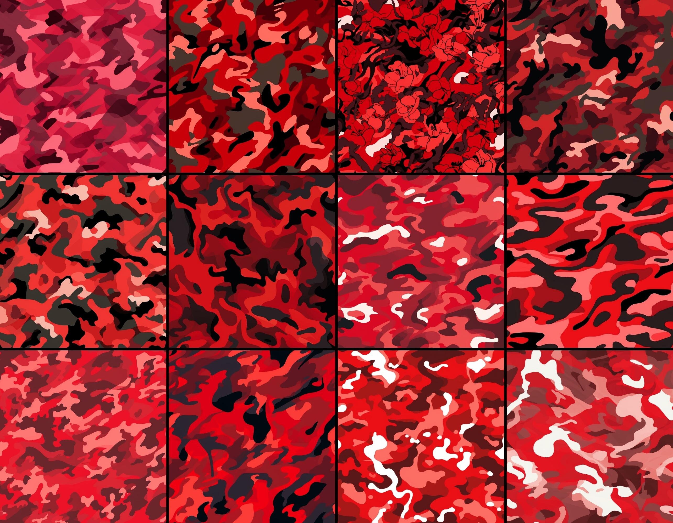 20 Red Camo Digital Paper | Red Camo Seamless | Red Camo Patterns | Red ...
