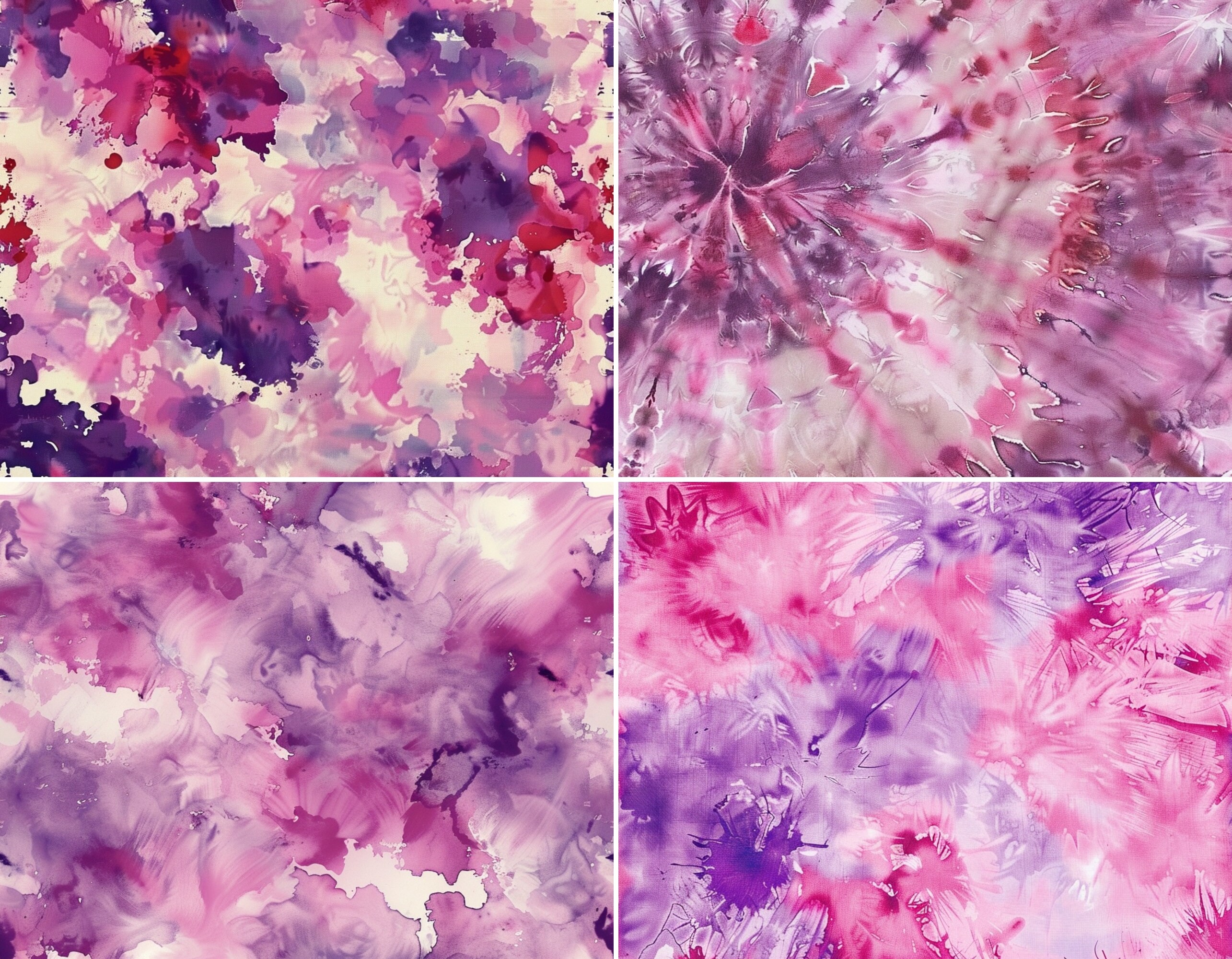 20 Berry Blast Tie Dye Digital Paper | Pink Purple Seamless Patterns ...