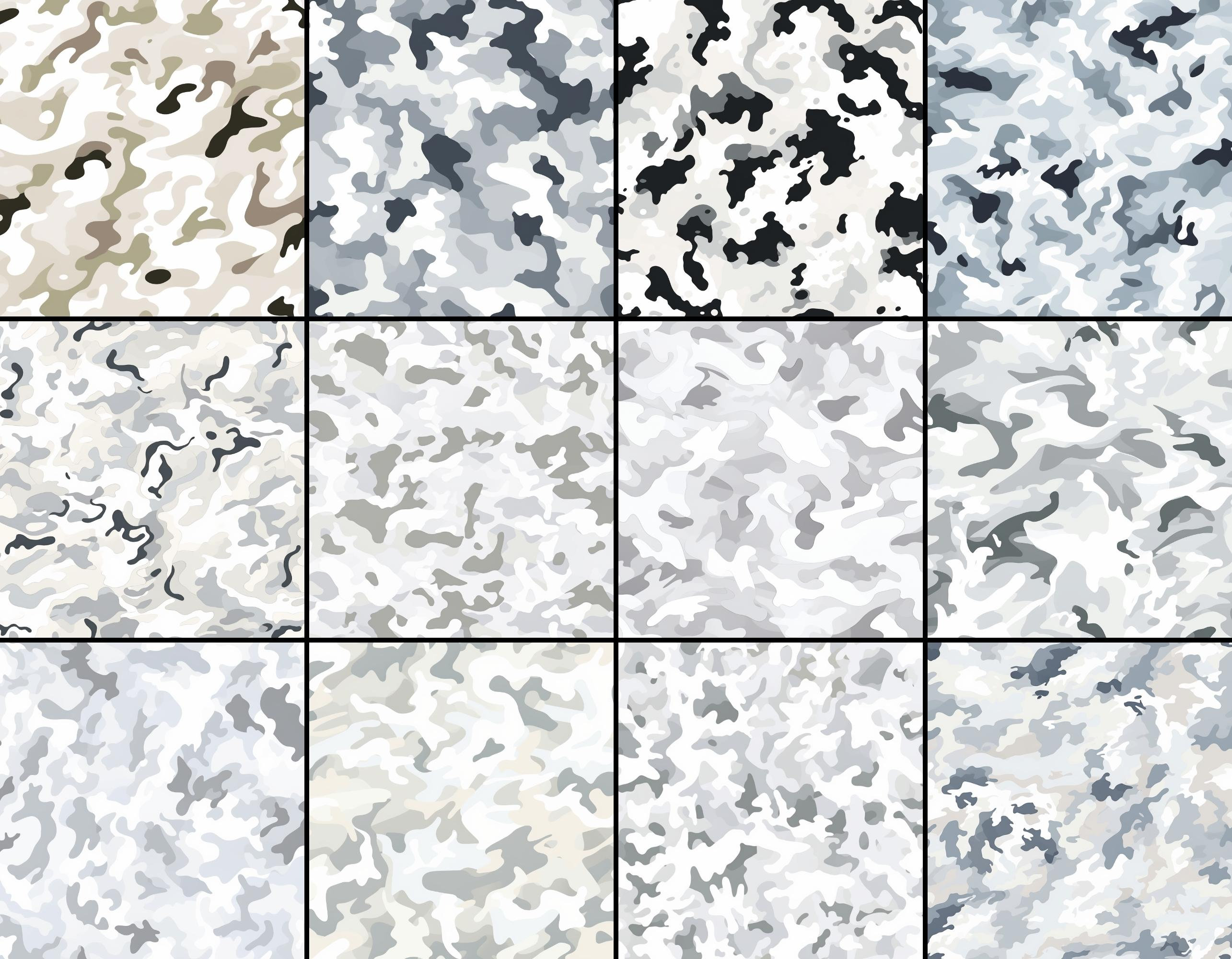 20 White Camo Digital Paper | White Camo Seamless | White Camo Patterns | White Scrapbook ...