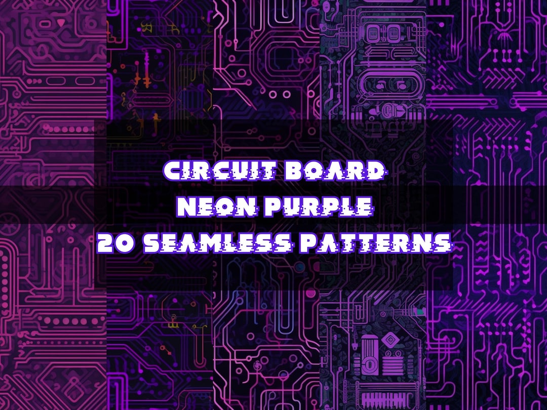 Digital Delight: Neon Purple Circuit Board Seamless Pattern for Tech ...