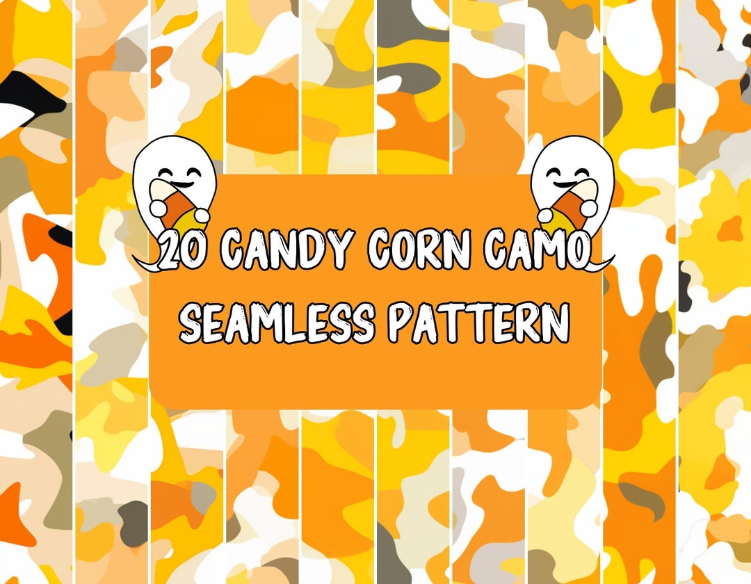 20 Candy Corn Camo Digital Paper | Candy Corn Camo Seamless | Candy ...