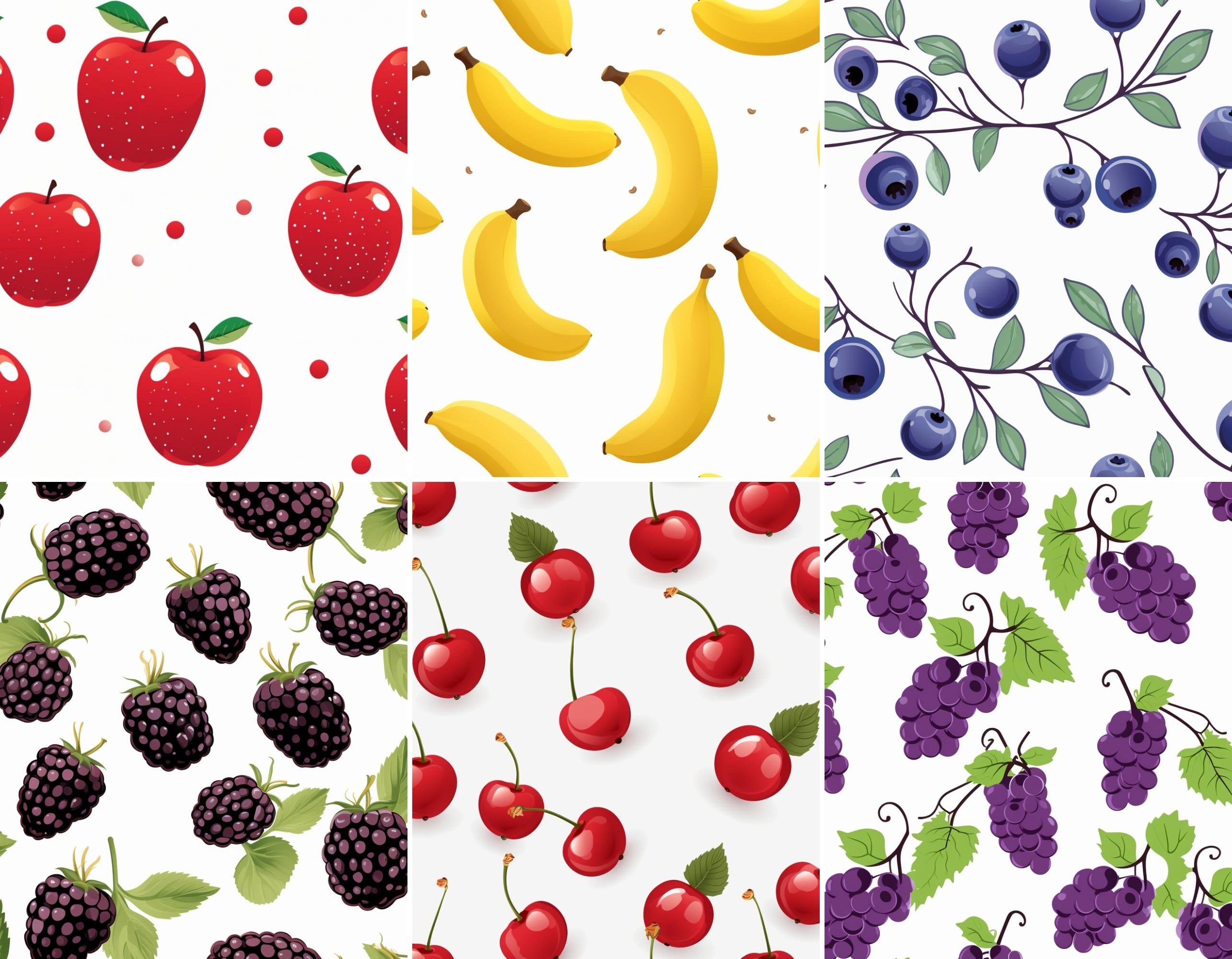 18 Vintage 2D Fruit Digital Paper | Vintage Fruit Seamless | 2D Fruit ...