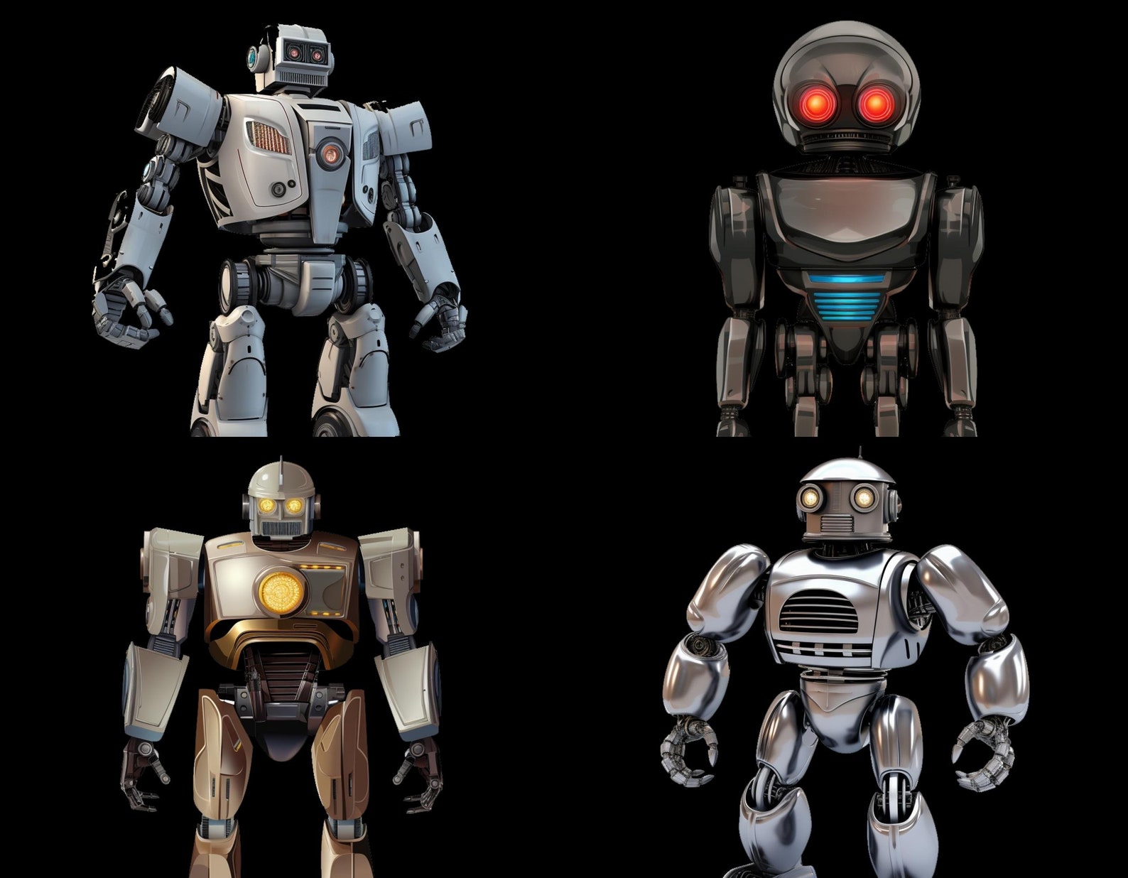 Retro Clipart, 20 Sci-fi 80's Robots Cliparts Good for Projects ...