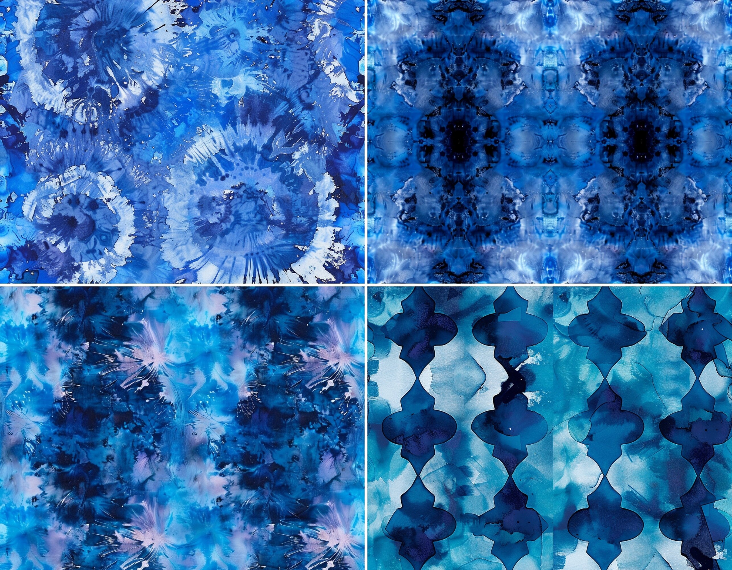 20 Blue Tie Dye Digital Papers Seamless Blue Tie Dye Patterns Blue Tie ...