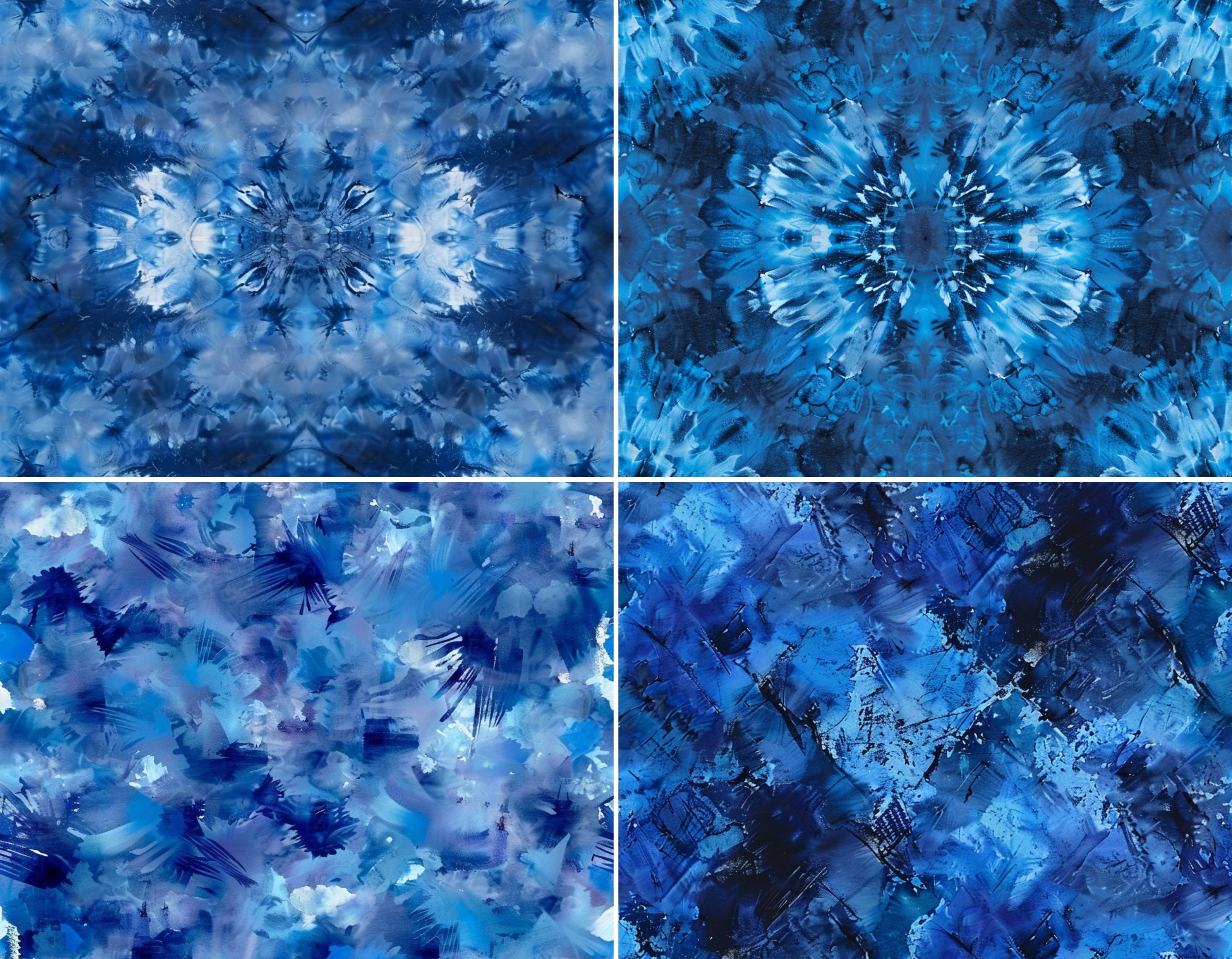 20 Blue Tie Dye Digital Papers | Seamless Blue Tie Dye Patterns | Blue ...