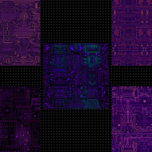 Digital Delight: Neon Purple Circuit Board Seamless Pattern for Tech ...