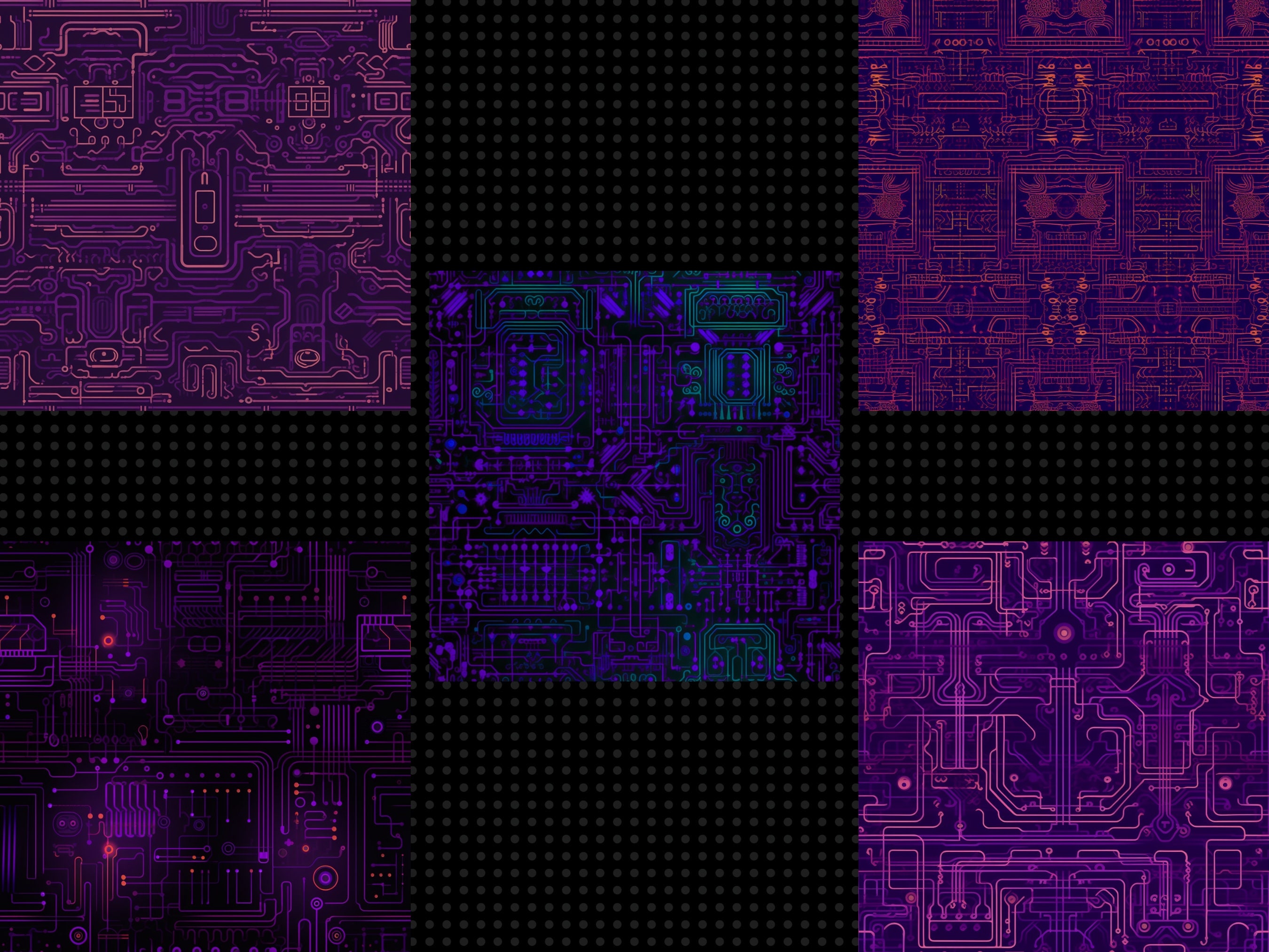 Digital Delight: Neon Purple Circuit Board Seamless Pattern for Tech ...