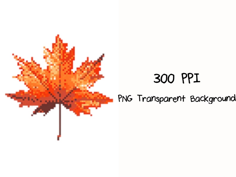 Retro 8-bit Autumn Leaves Clipart 30 Digital Fall Leaf Graphics, Pixel ...
