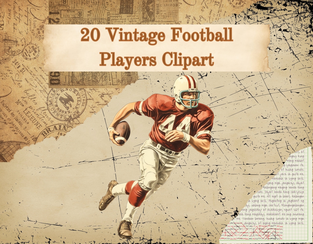 20 Vintage American Football Players in Action | 20 Clipart Transparent ...
