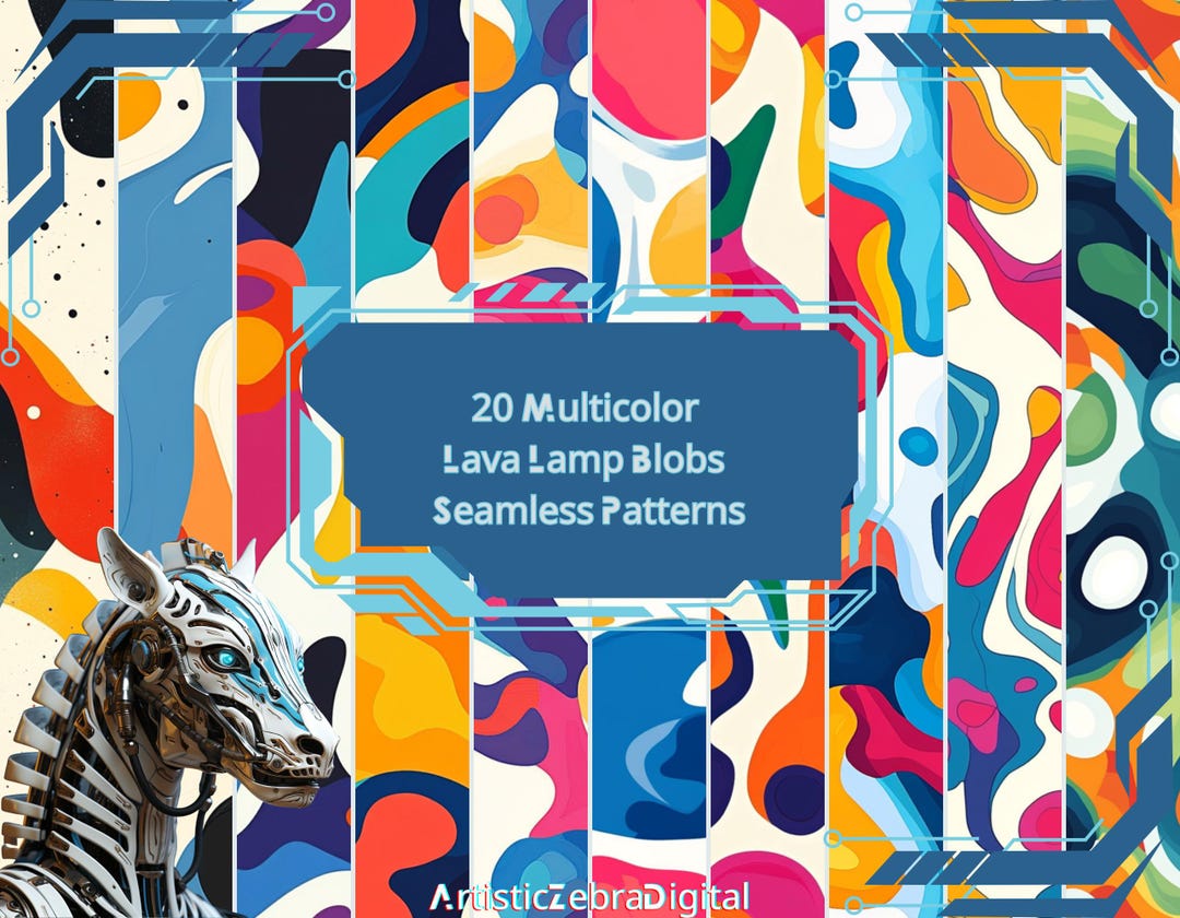20 Rainbow Lava Lamp Blobs Digital Papers | Lava Seamless Patterns ...