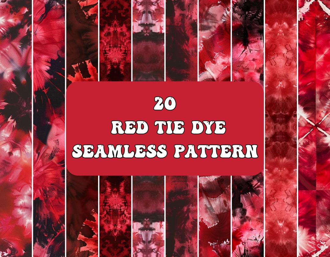 20 Red Tie Dye Digital Papers: Seamless Scrapbook Patterns (instant ...