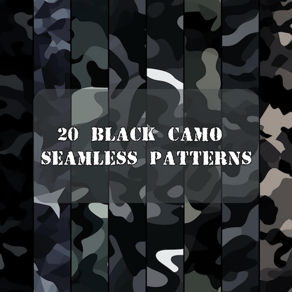 Black and White Camo - Etsy