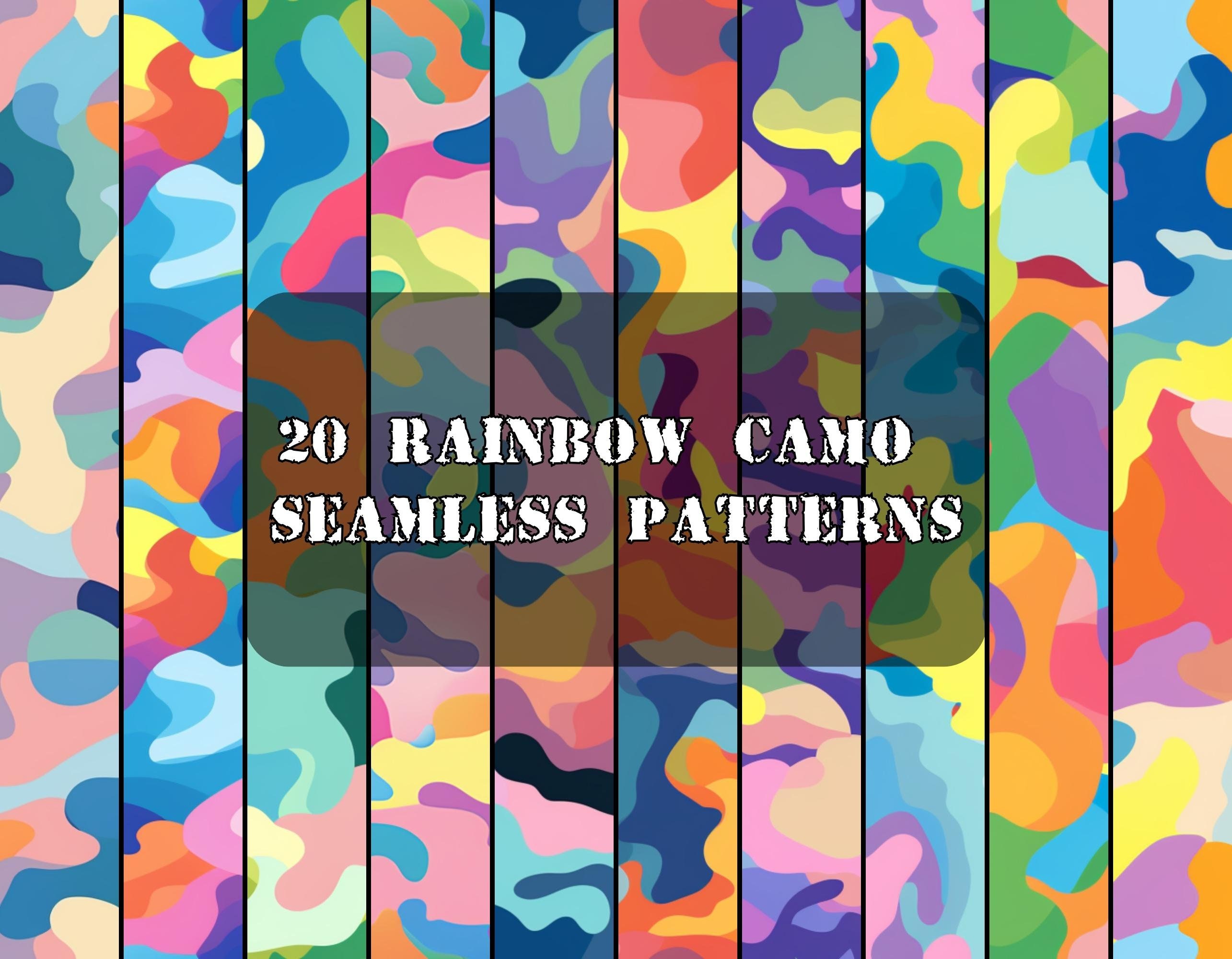20 Rainbow Camo Digital Paper Rainbow Camo Seamless - Etsy