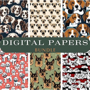 Dog Digital Papers Bundle for Scrapbooking Instant Download Cute Dogs ...