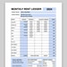 Monthly Rent Payment Ledger Template Landlord Rental Spreadsheet by ...