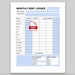 Monthly Rent Payment Ledger Template Landlord Rental Spreadsheet by ...