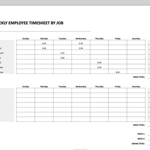 Employee Timesheet Bundle: Bi-weekly Clock, Billable Hours (excel & PDF ...