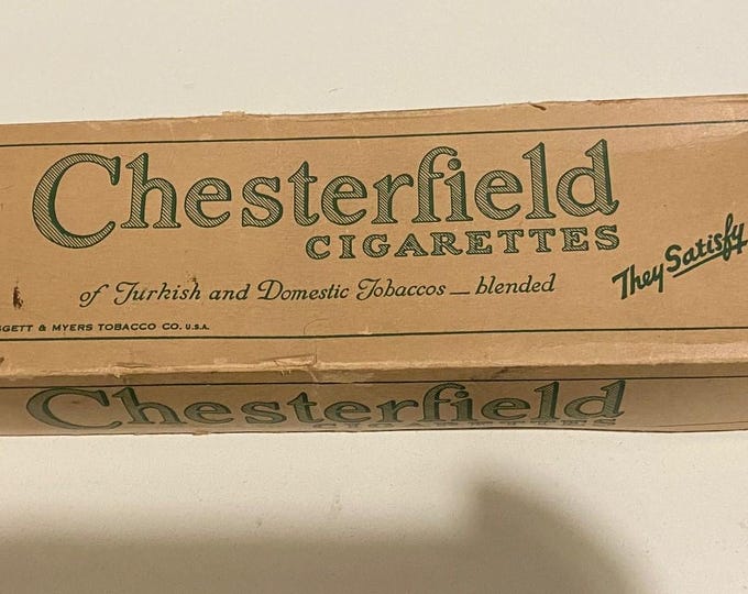 Original WWI Chesterfield Cigarette Carton With Repro Cigarette Packs ...