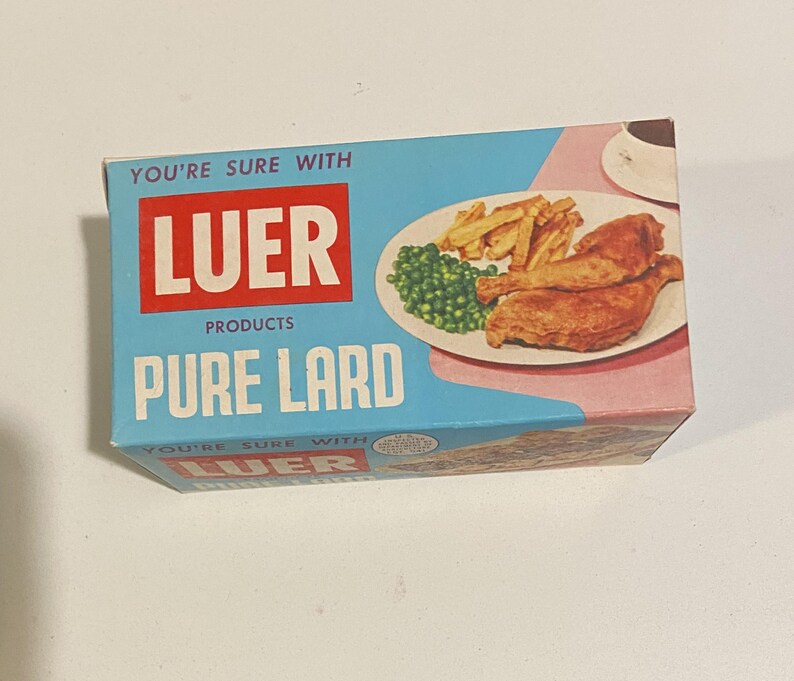 Vintage 1950's Luer Lard Carton - Great for Kitchen Display! - Etsy