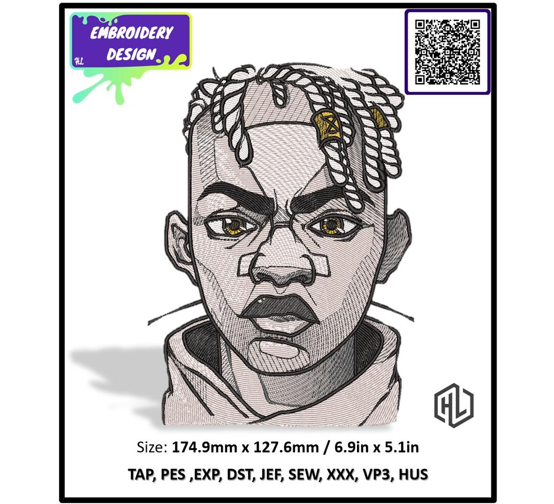 Digital File Embroidery Design, Ekko_league of Legends Black and White ...