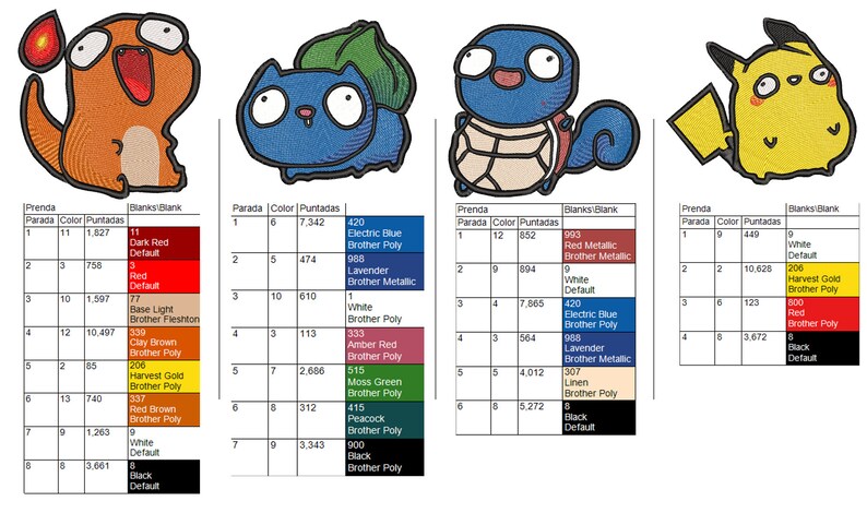 Digital File Embroidery Design, Funny Pokemon 4x1, Embroidery Designs ...