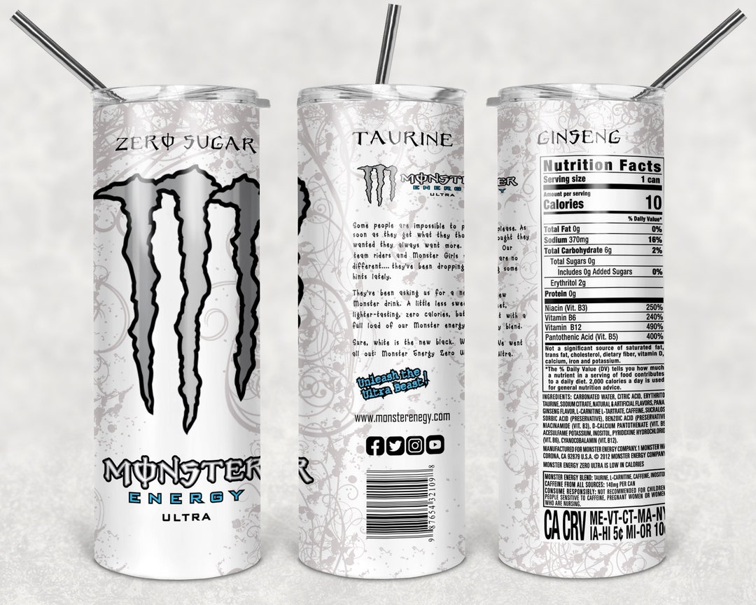 Monster Energy Drink White Tumbler Wrap 20 Oz Sublimation - Etsy UK