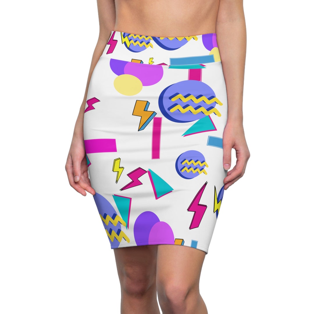 80s Graphics 80s Designs 80s Clothes Pencil Skirt Women's - Etsy Australia