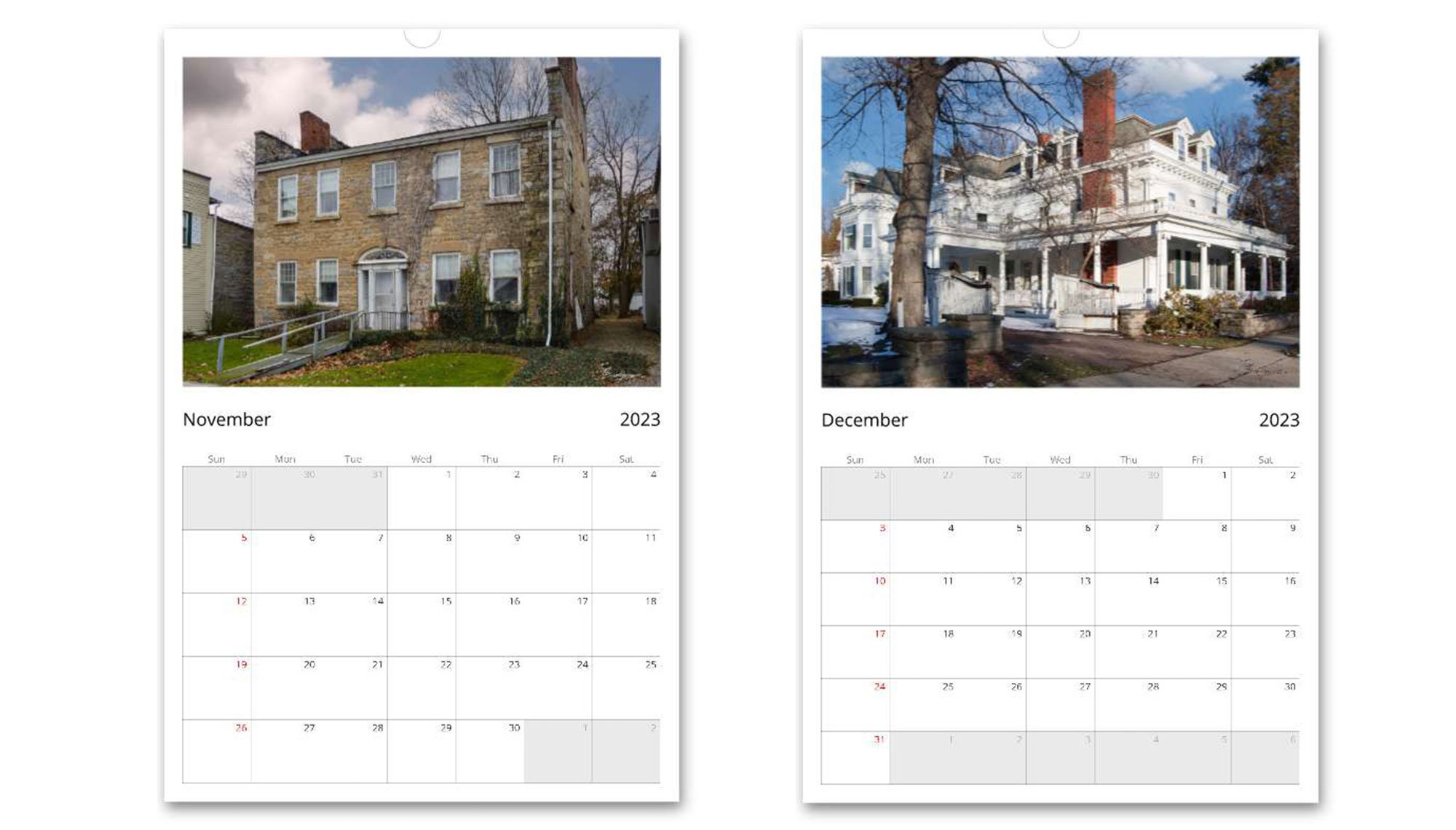 Old Houses Wall Calendar Old Homes Wall Calendar Photographic Wall ...