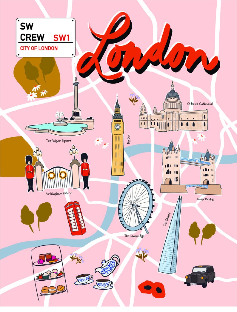 Custom Hand-illustrated Map for Your Wedding, Honeymoon, Quinces ...