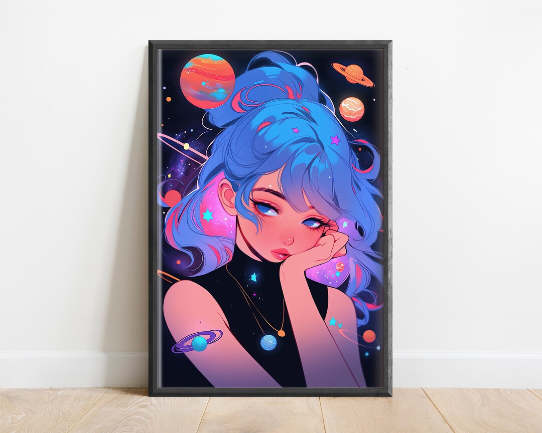 Galaxy Girl Poster | All Sizes | Ready for Print | Digital Art ...