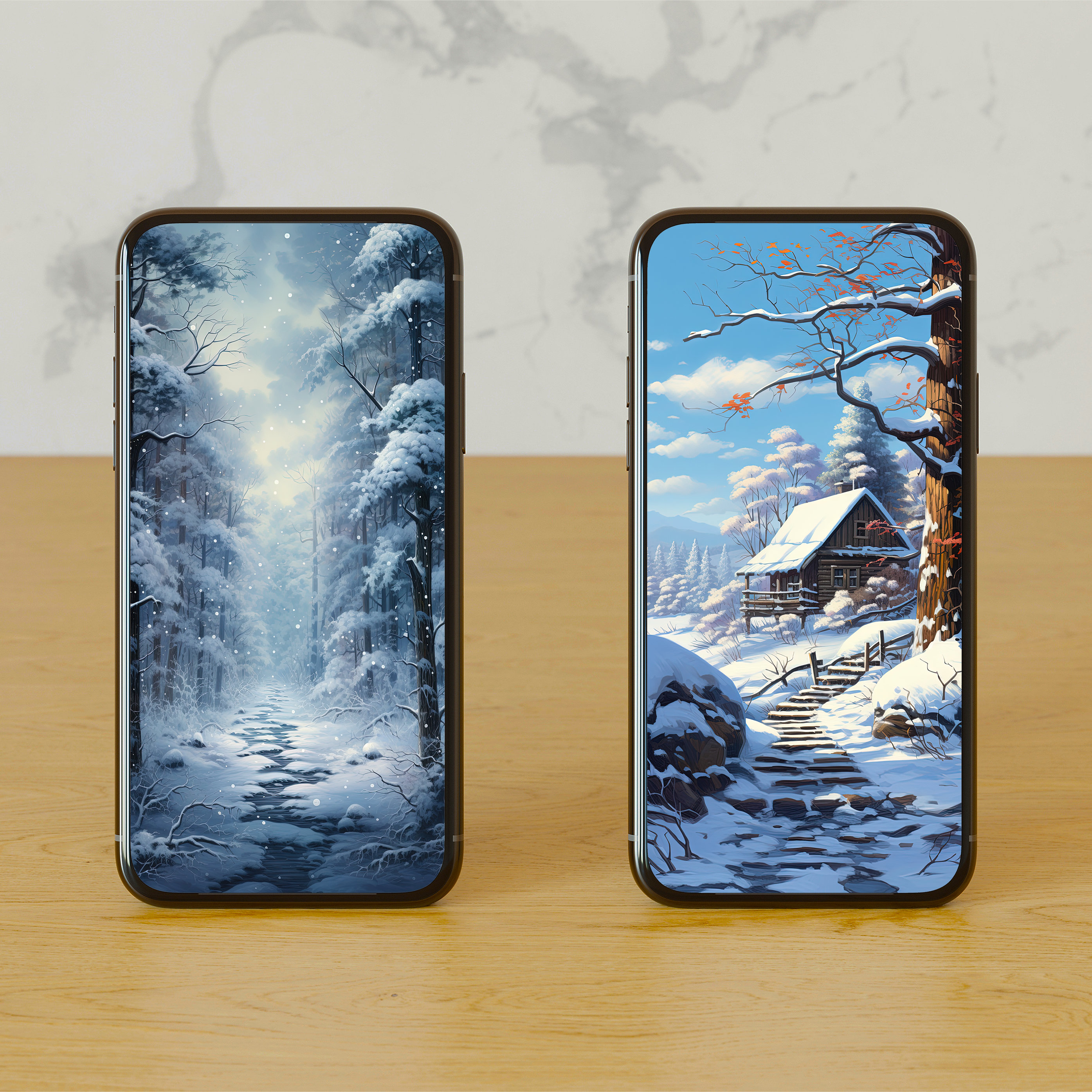 Peaceful Winter Phone Wallpapers | Set of 11 | All Smartphones | Ios ...