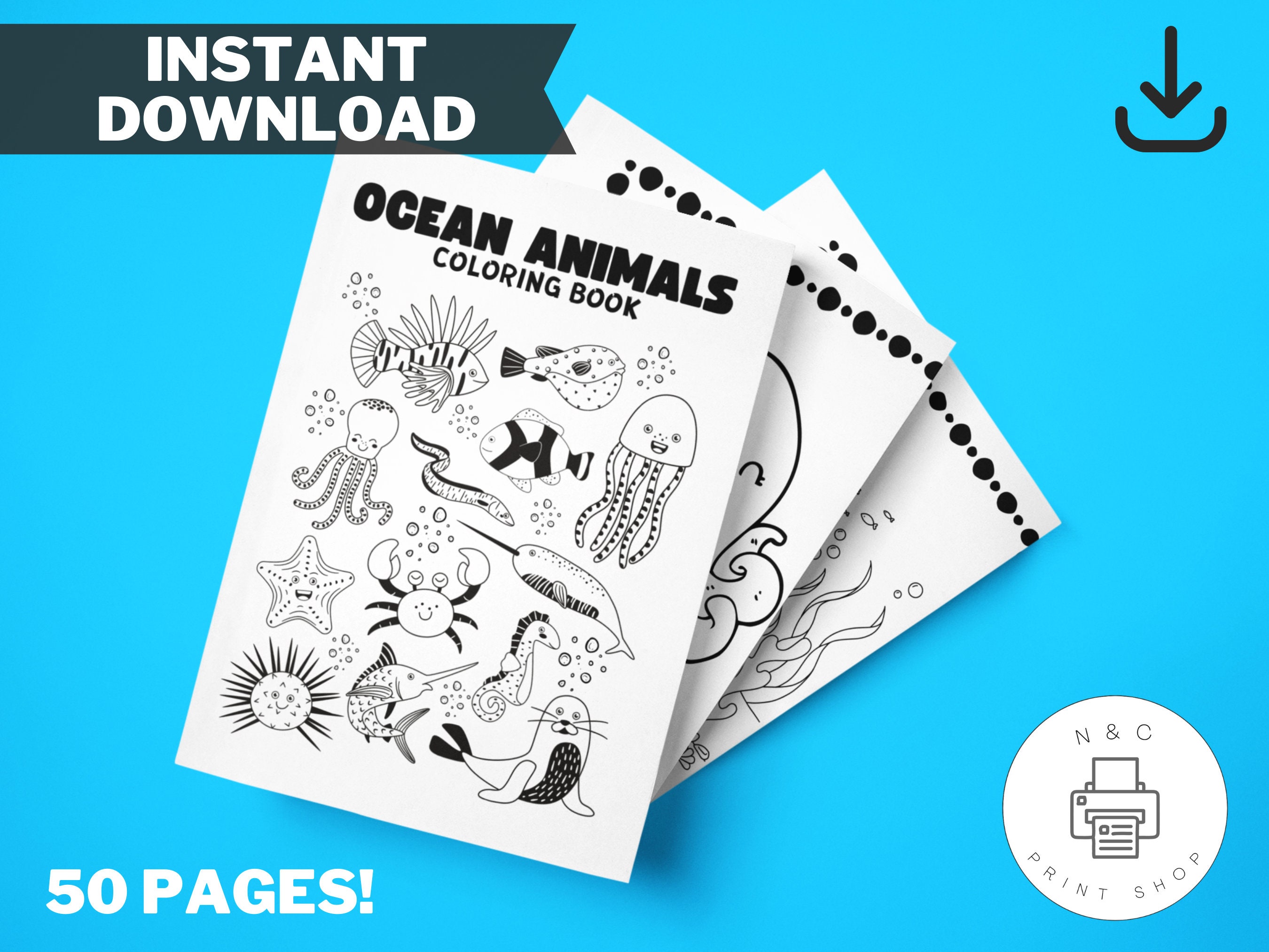 Kids Ocean Life Coloring Book | Printable Coloring Pages for Kids ...
